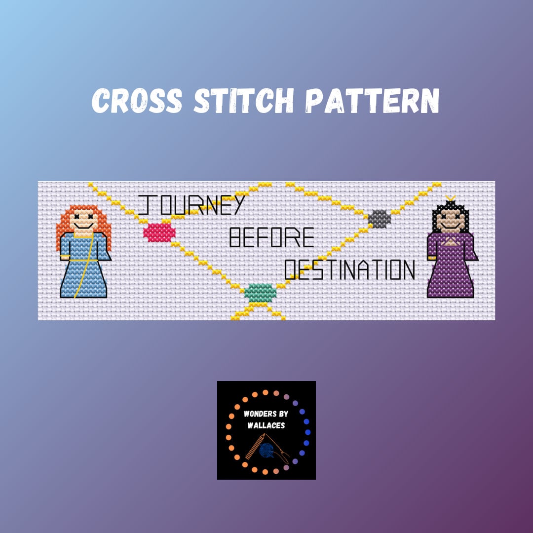 Journey Before Destination Counted Cross Stitch Bookmark Pattern, Quote ...