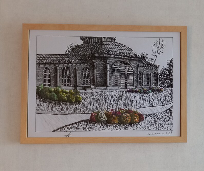 Drawing Architecture Metz - the Botanical Garden - Etsy
