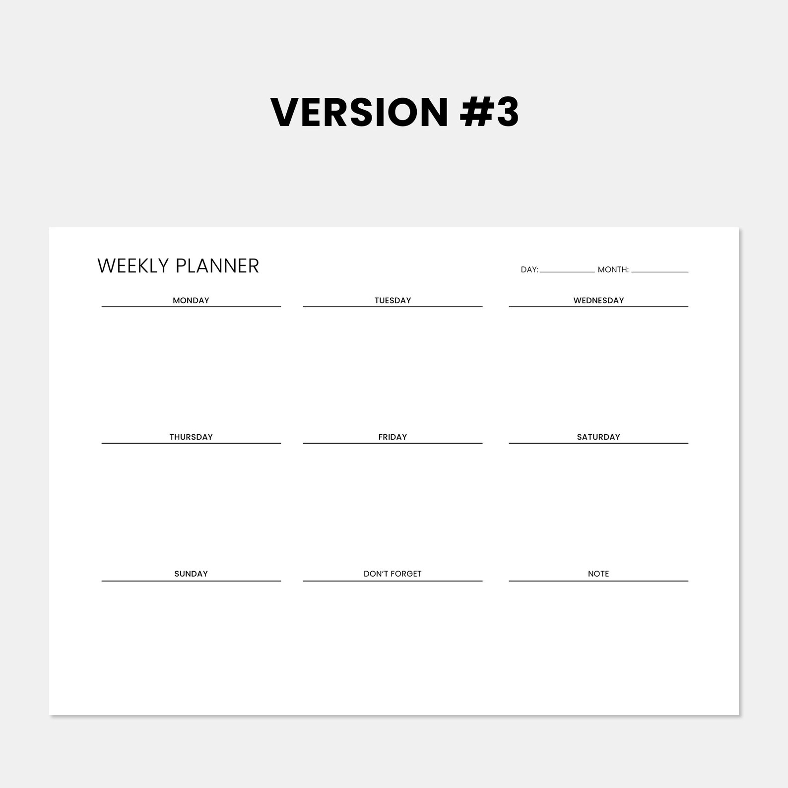 Weekly Planner Printable, to Do List, Minimal Weekly Schedule, Weekly ...