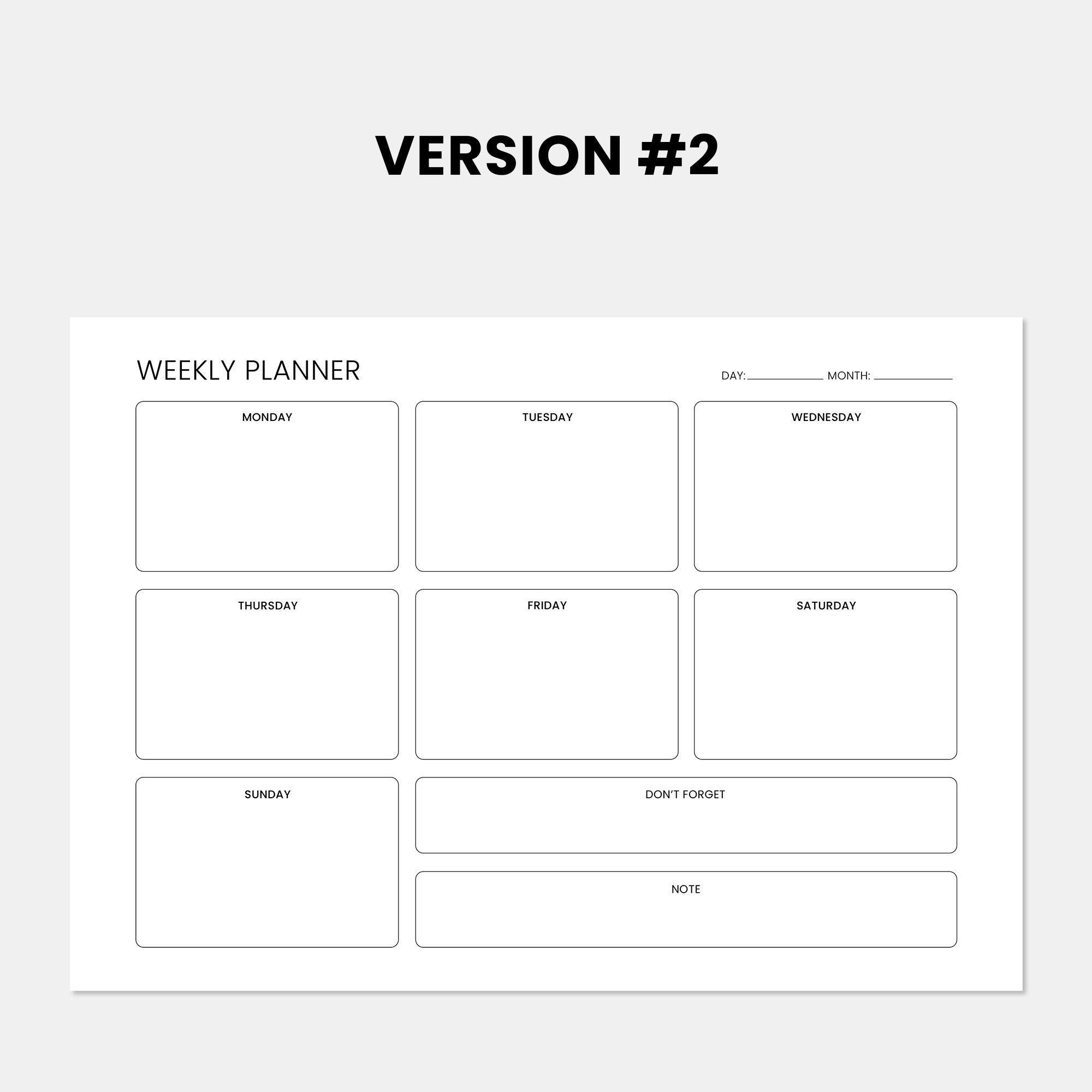 Weekly Planner Printable, to Do List, Minimal Weekly Schedule, Weekly ...