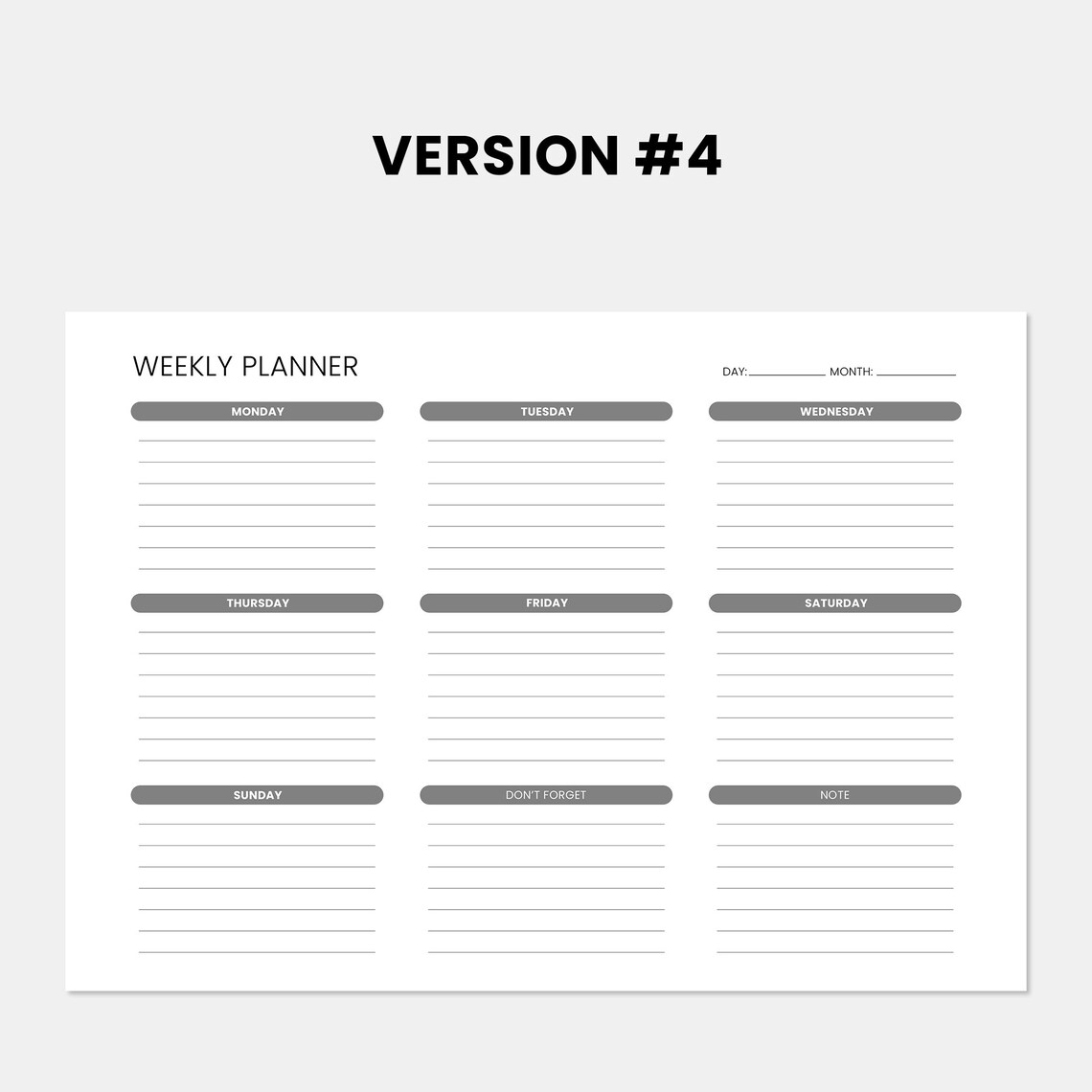 Weekly Planner Printable, to Do List, Minimal Weekly Schedule, Weekly ...