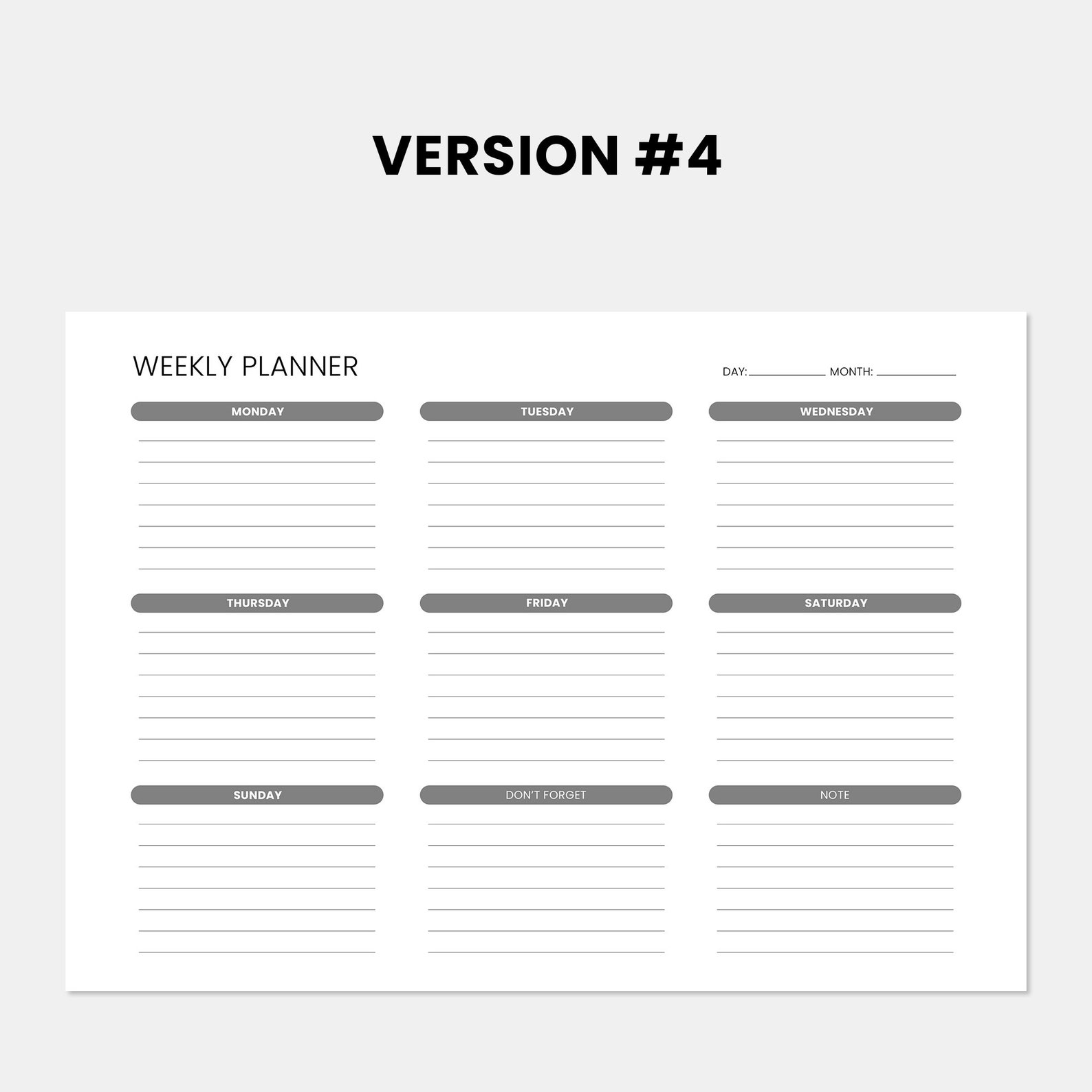 Weekly Planner Printable, to Do List, Minimal Weekly Schedule, Weekly ...