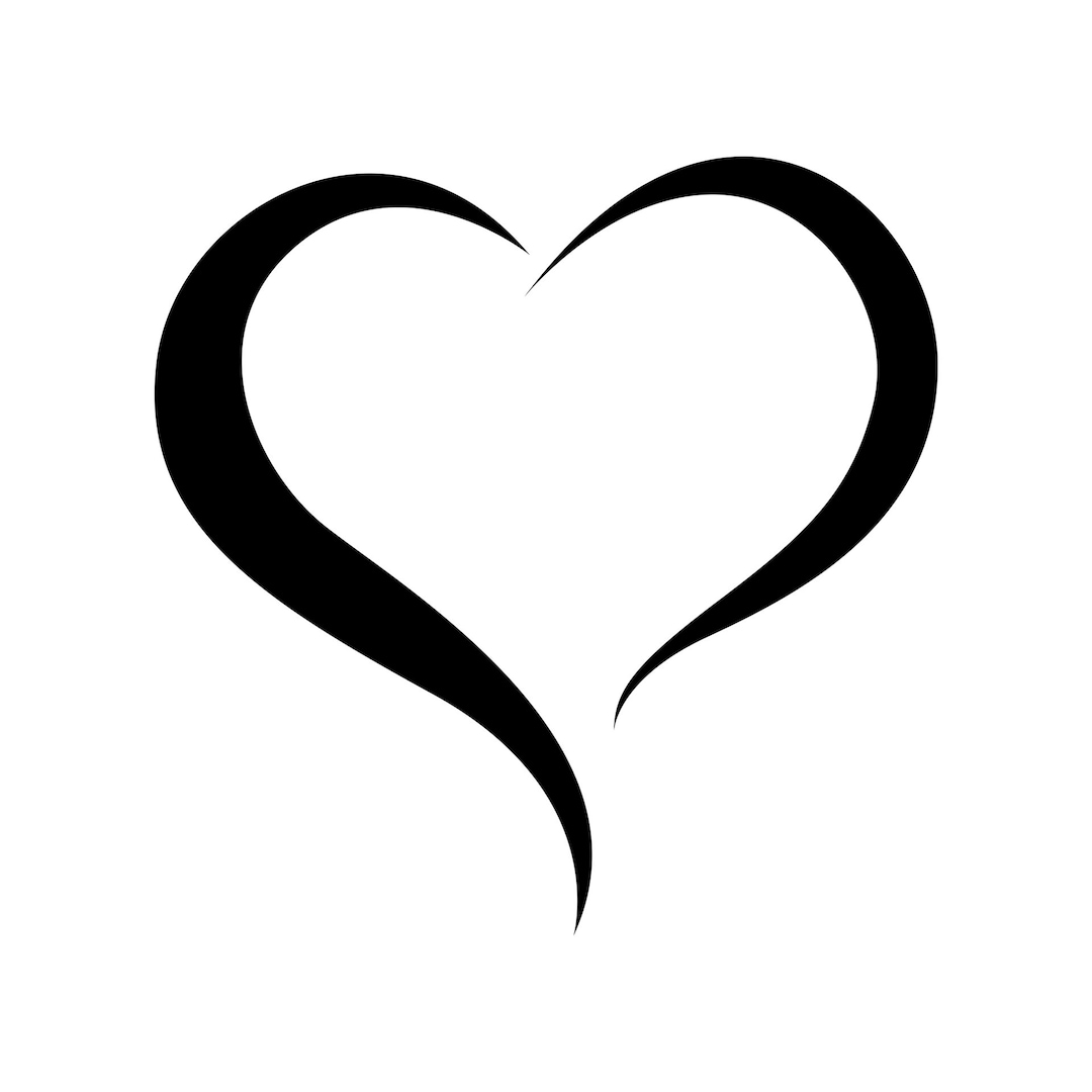 Vector Heart in Black & White Format: 2-SVG, 2-PNG, 2-EPS, 2-pdf, 2-jpg ...