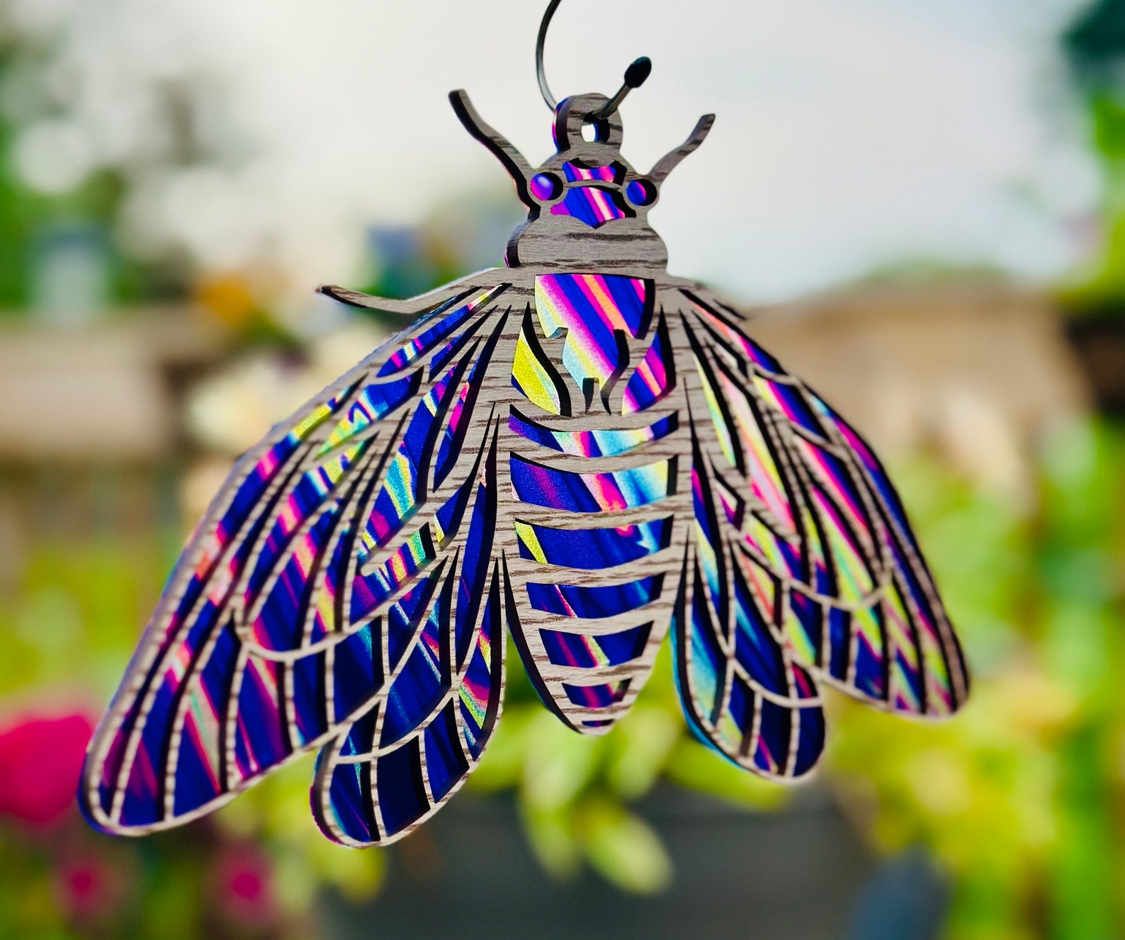 Colorful Cicada Wood Suncatcher, Window Hanger, Insect Christmas ...
