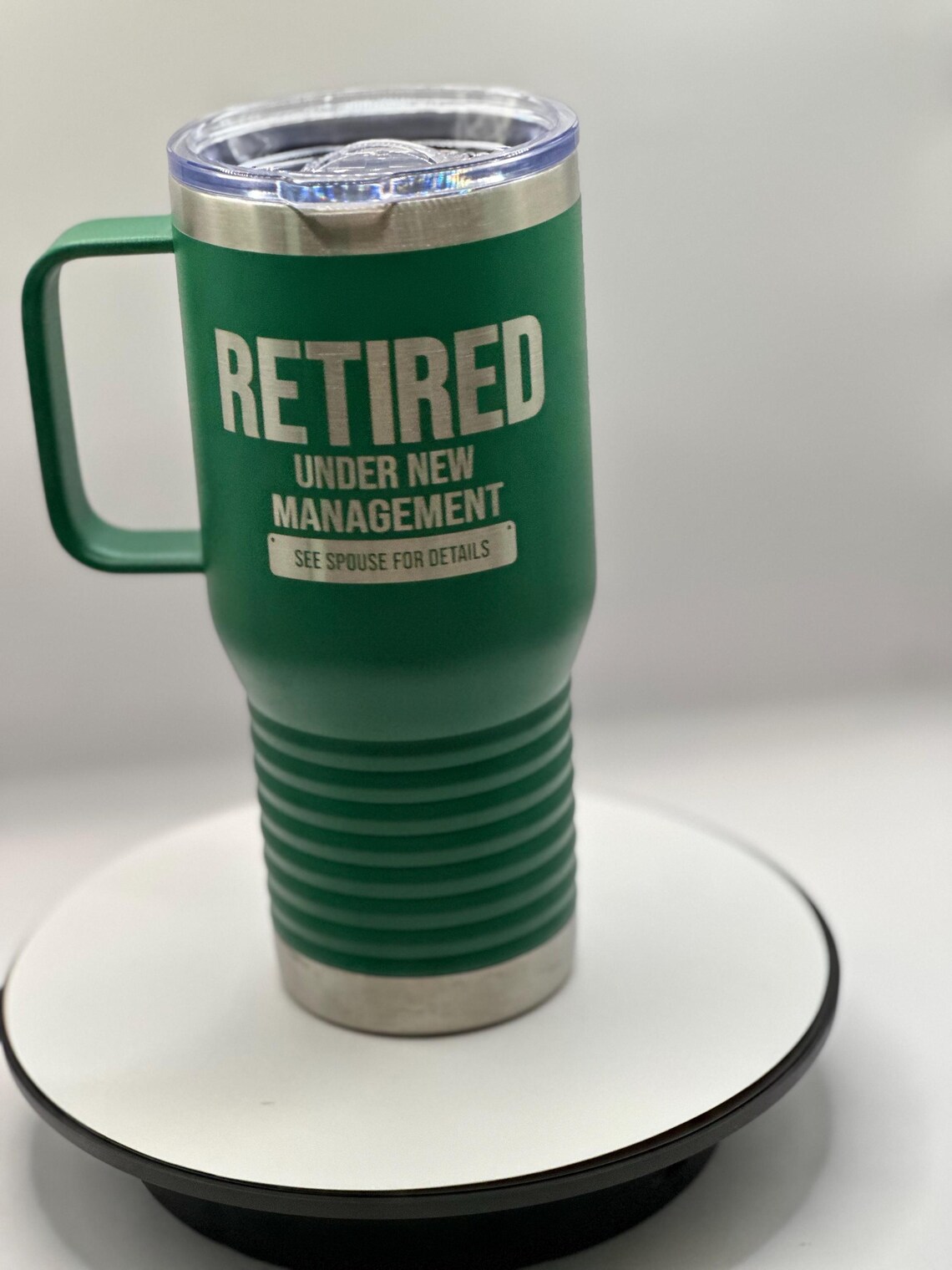 Engraved Tumbler for Someone Retired, 20 Oz Insulated Cup With Handle ...
