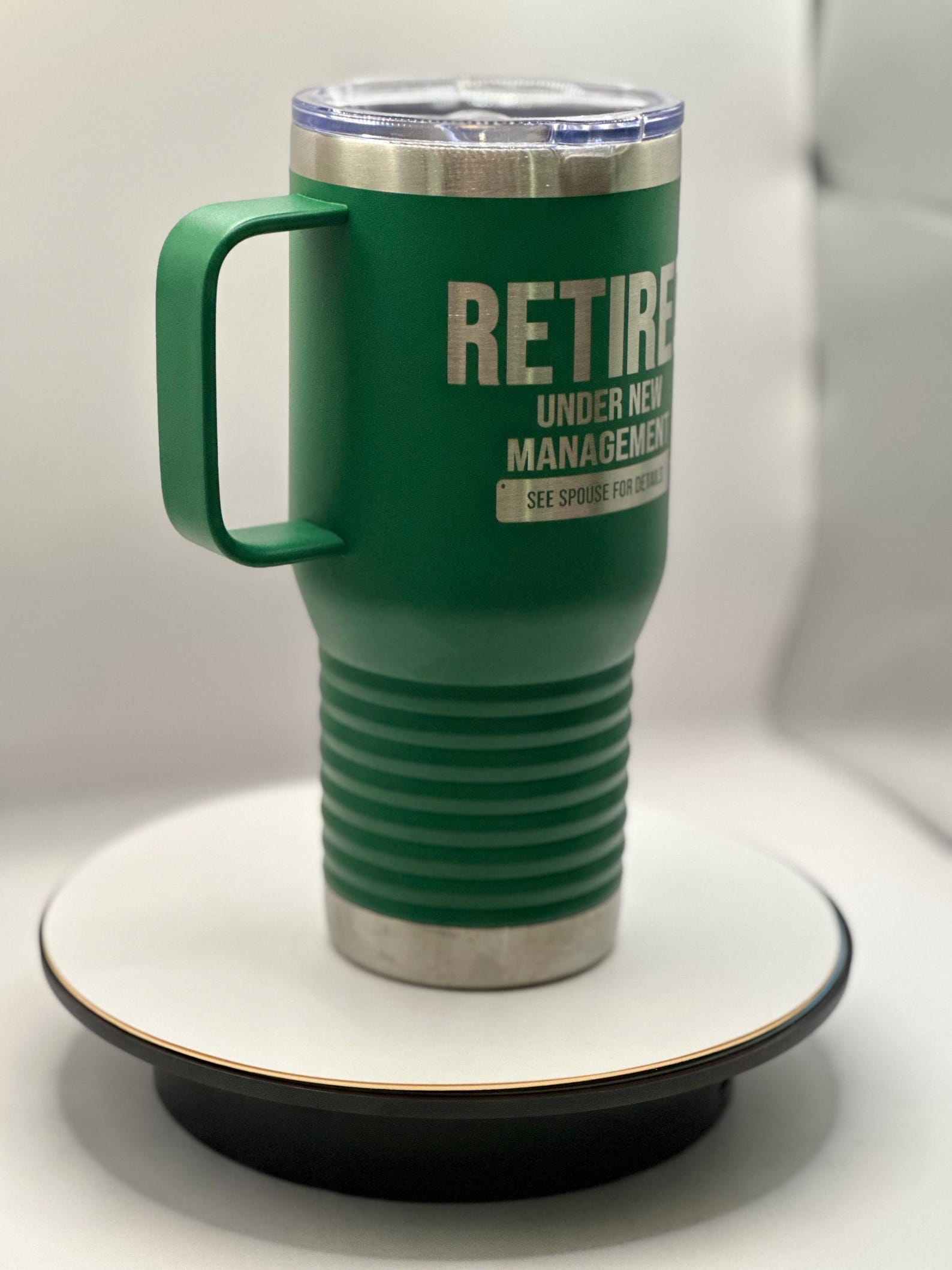 Engraved Tumbler for Someone Retired, 20 Oz Insulated Cup With Handle ...