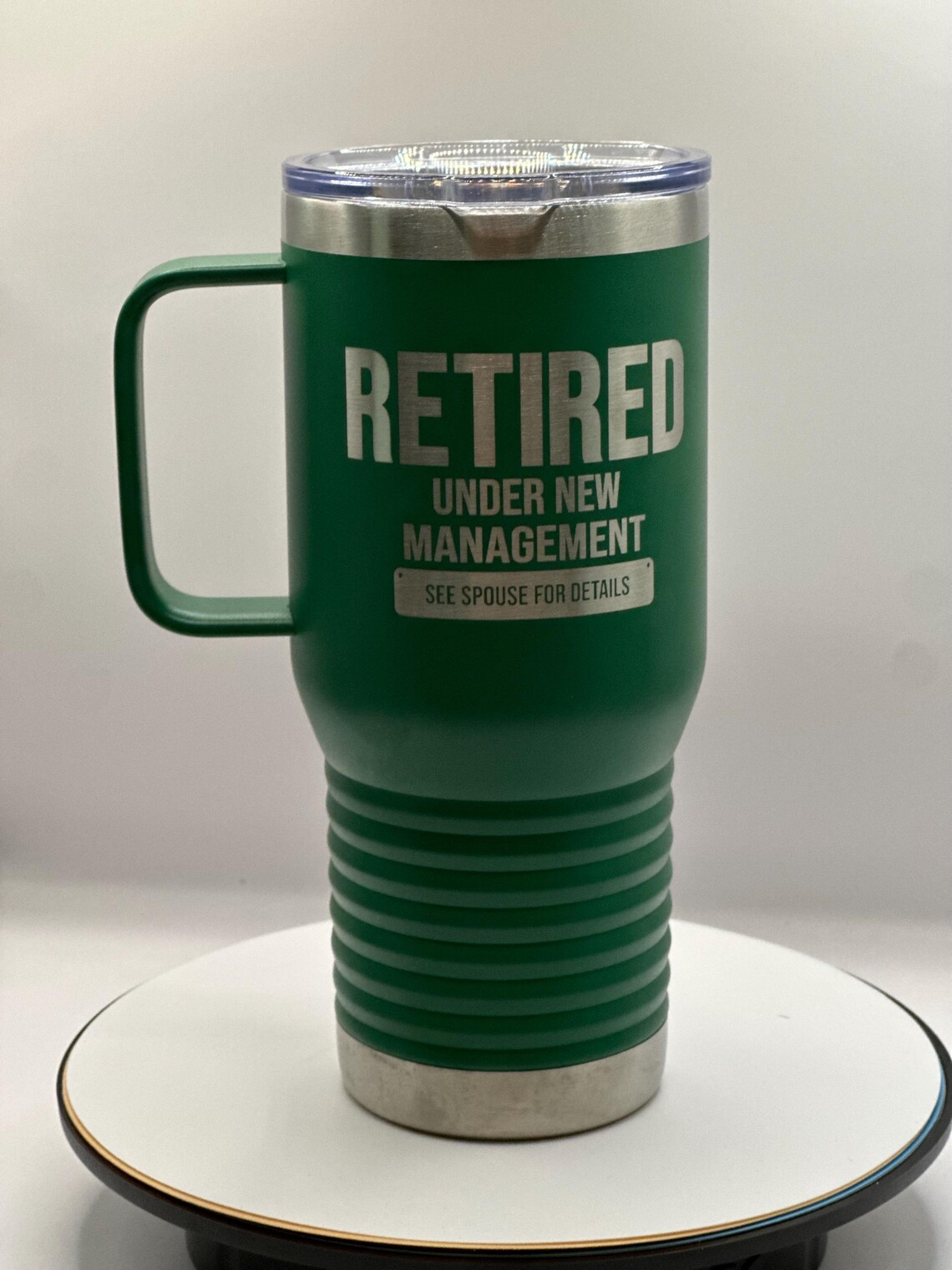 Engraved Tumbler for Someone Retired, 20 Oz Insulated Cup With Handle ...