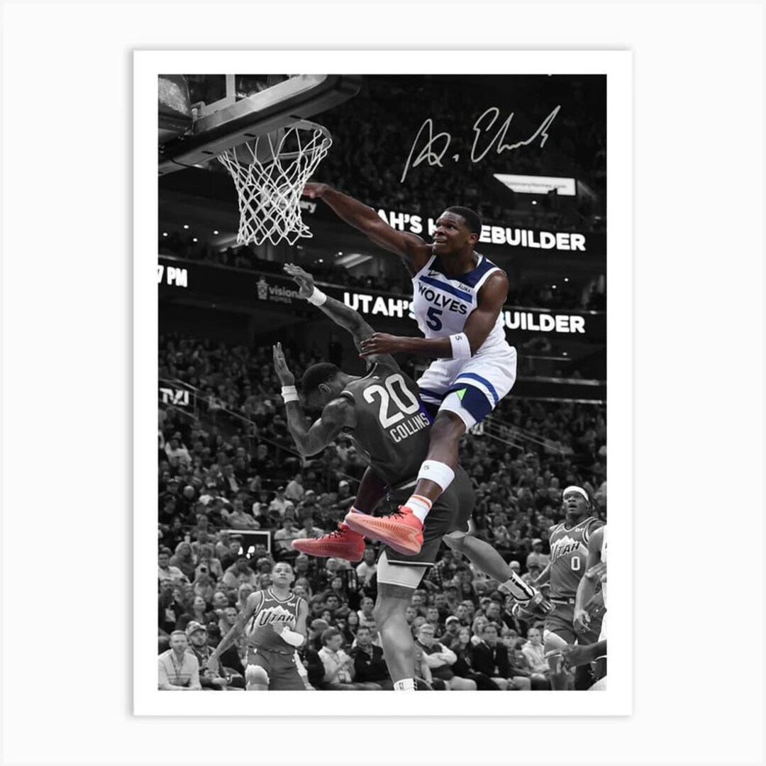 Anthony Edwards Poster Minnesota Timberwolves Poster NBA Poster, No ...