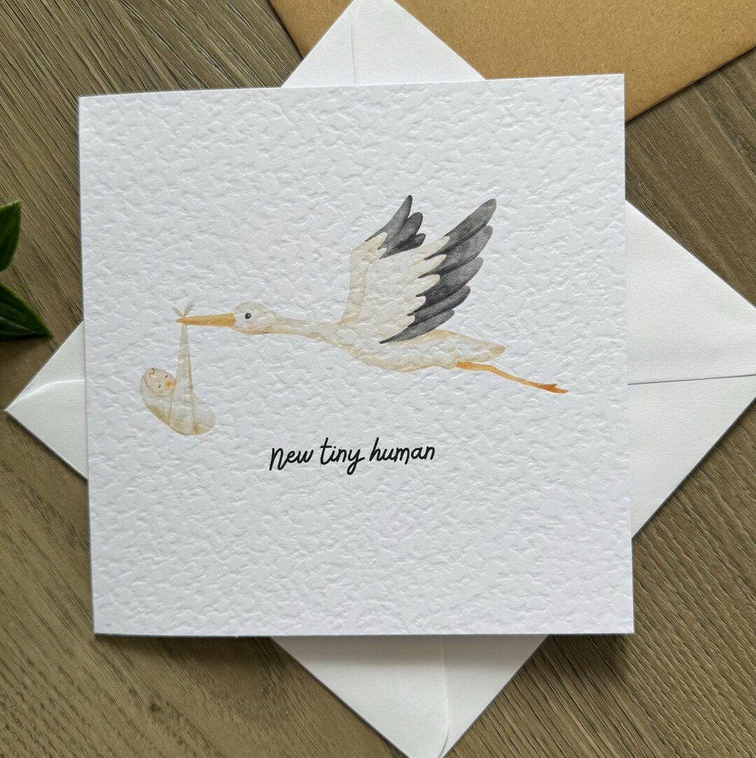 Stork New Baby Card, Baby Shower Card, Card for Expecting Mum, Card for ...