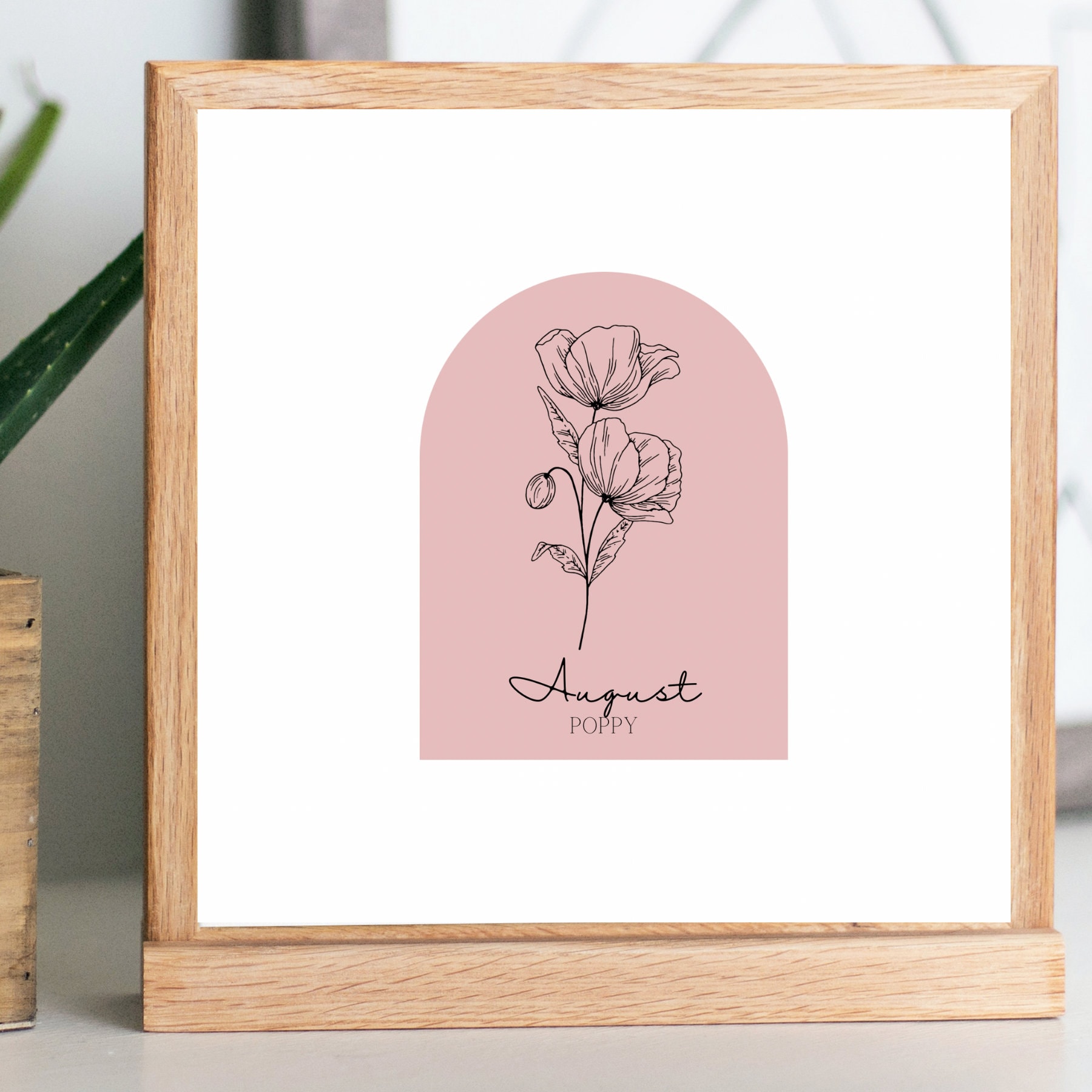 Birth Flower Birthday Card, August Birthday Card, Personalised Birthday ...