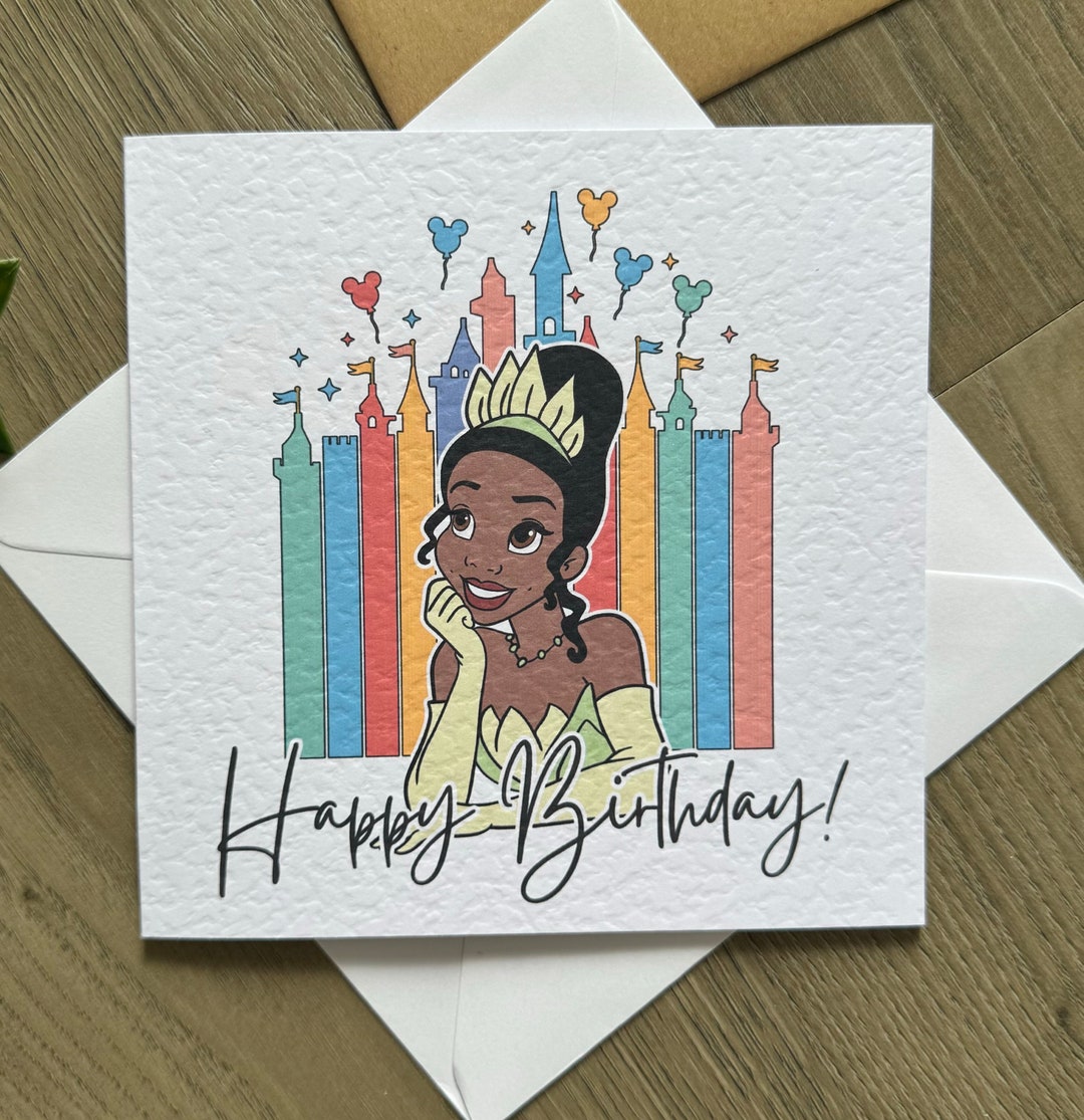 Disney Princess Birthday Card, Personalised, Princess Tiana Birthday ...