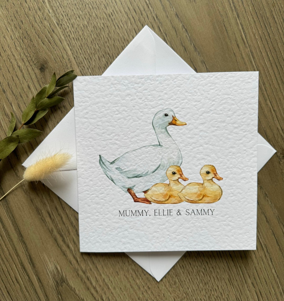 Personalised Mothers Day Card, Duck Card, Card for Mom, Card for Mum ...