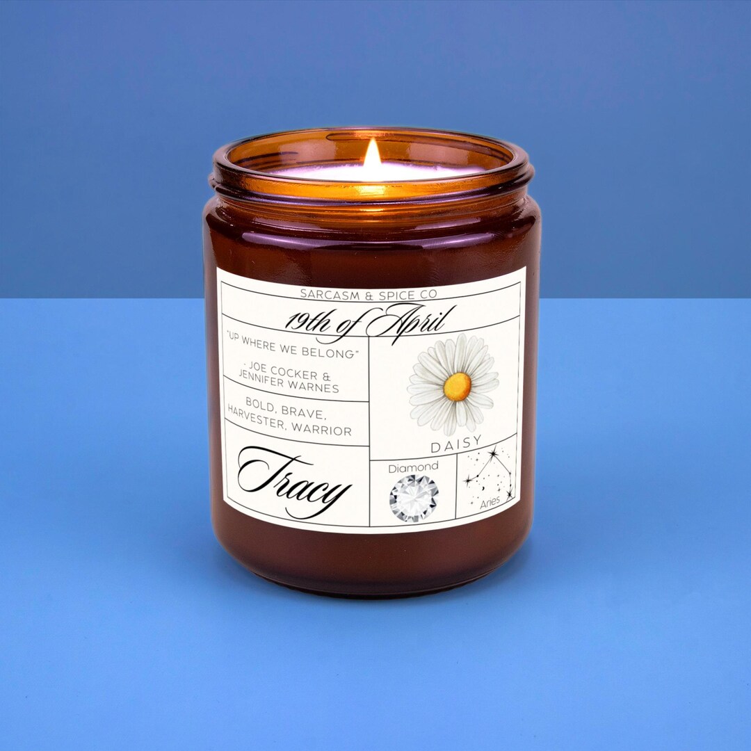 Birthdate Candle Personalized Birth Month Candle Gifts for Her Birthday ...