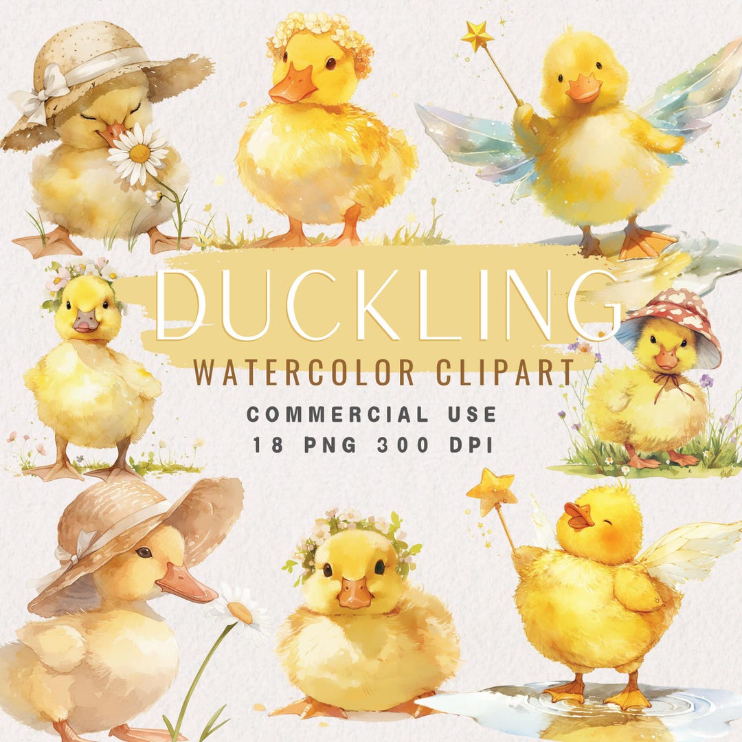 Watercolor Duck Clipart,baby Duck Clipart Watercolor PNG, Cute Farm ...