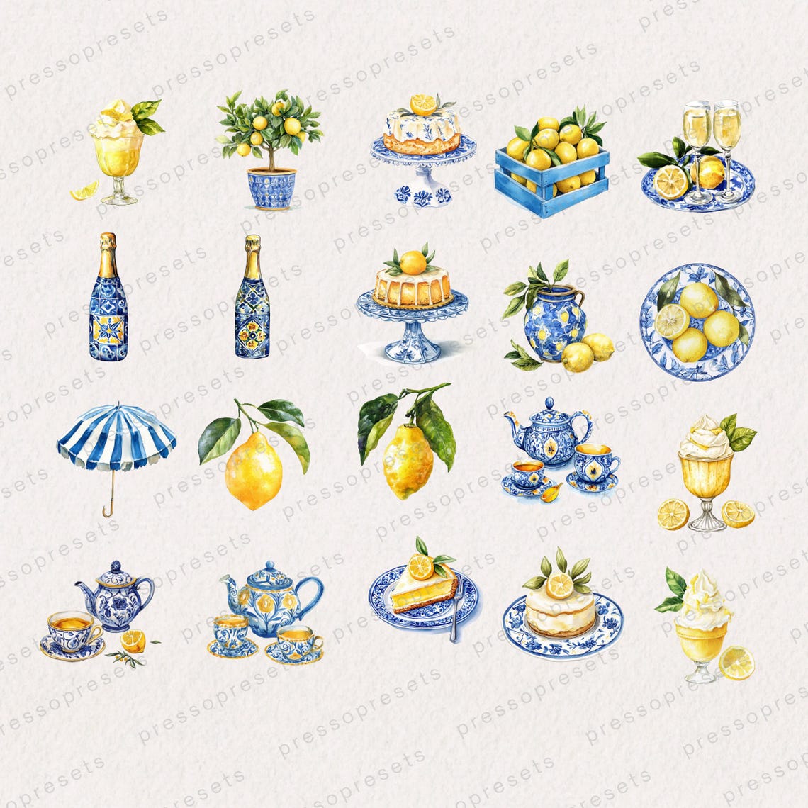 Watercolor Clipart Italy | Amalfi Coast Bridal Shower | Italy Wedding ...