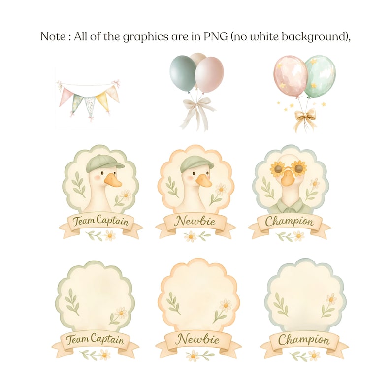 Watercolor Silly Goose Clipart,golf Clipart,golf Club,baby Duck,spring ...