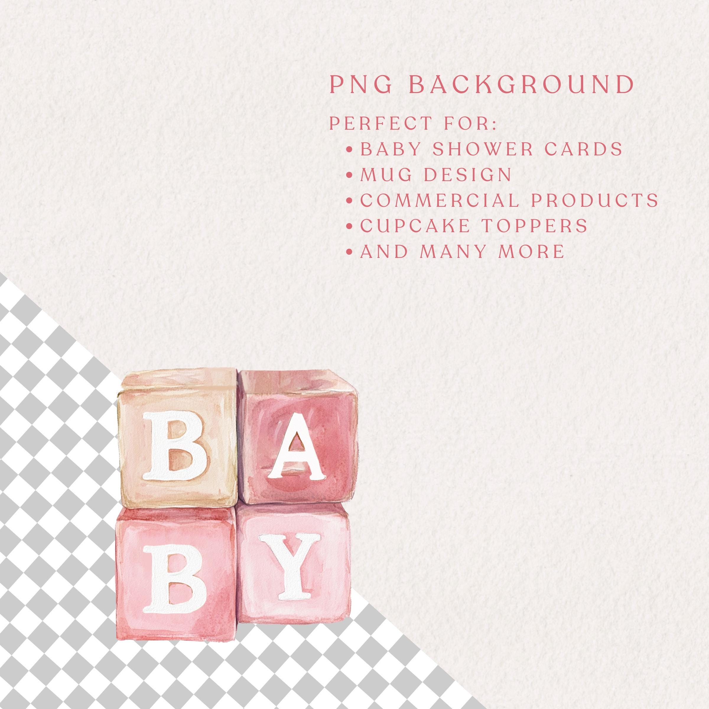 Watercolor Baby Letter Blocks Clipart | DIY Stacked Baby Blocks | Baby ...