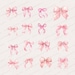 Coquette Ribbon Watercolor Bow Clipart, Pink Bows, PNG, Digital ...