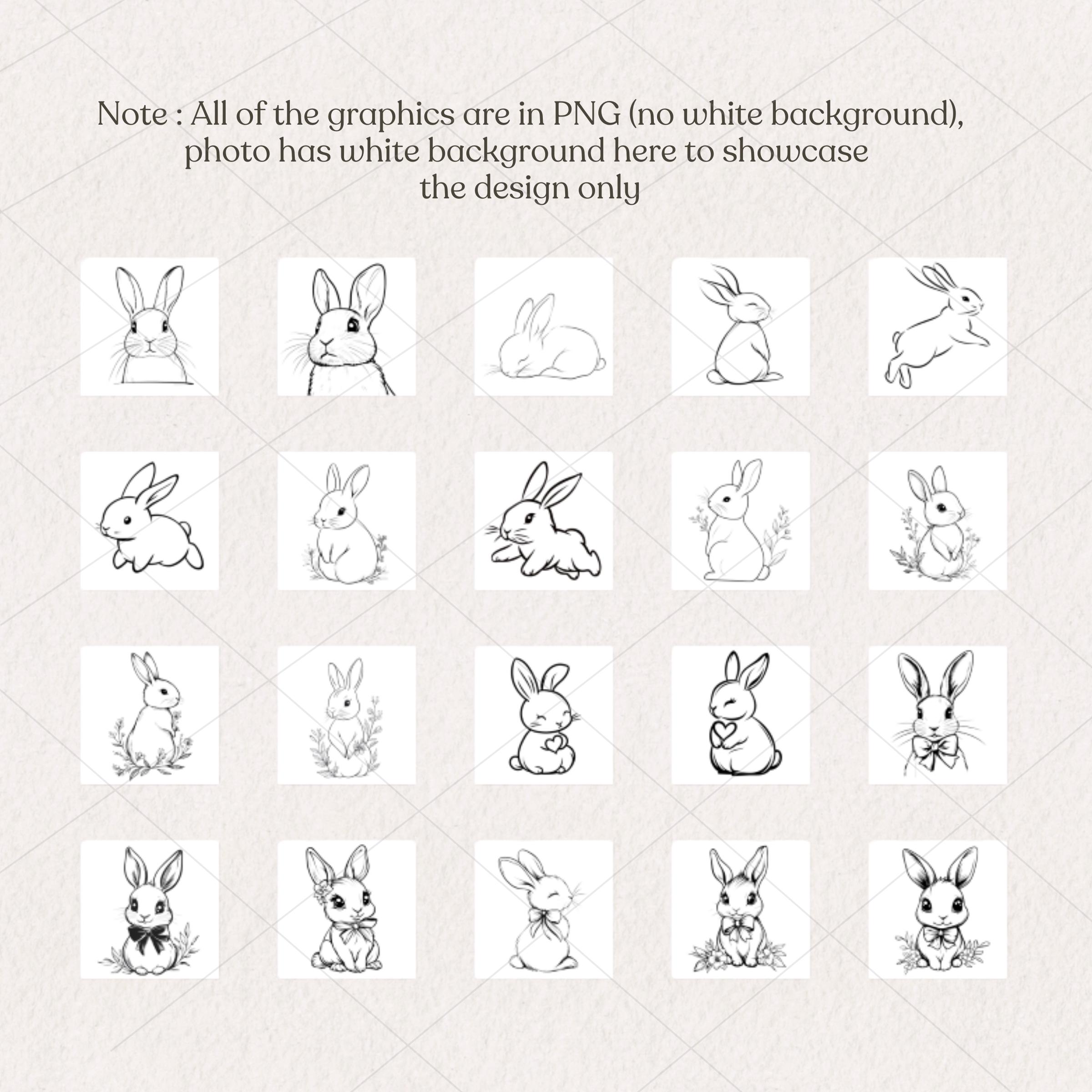 Easter Bunny Clipart | Rabbit Minimalist Line Art |animal Vector|tattoo ...