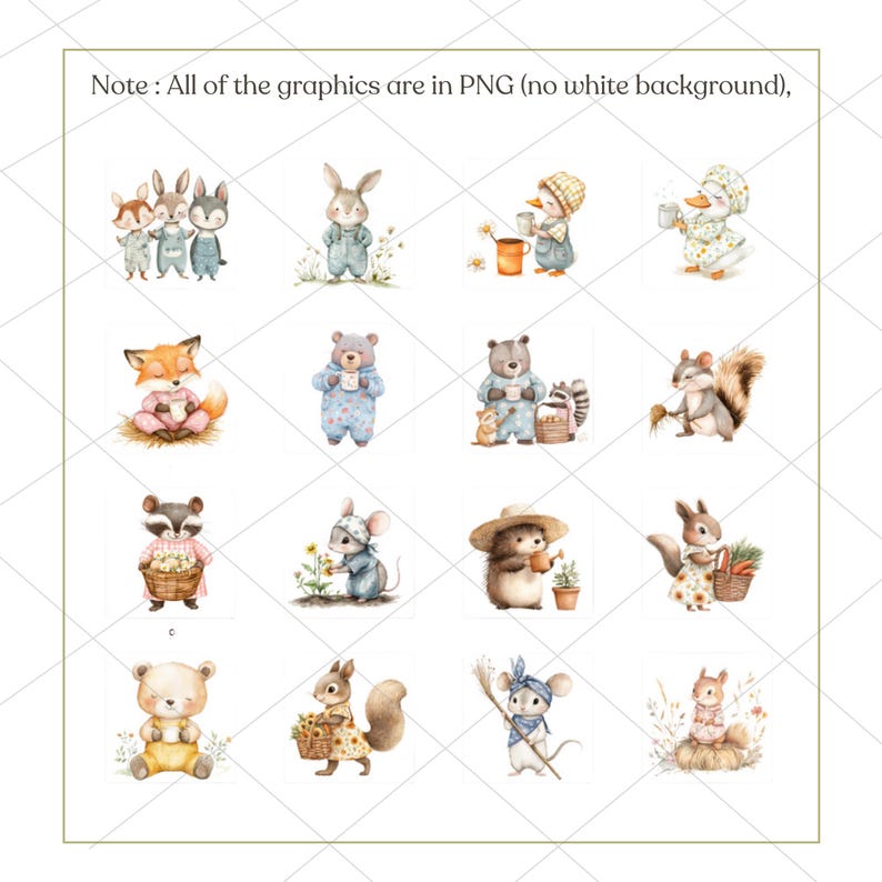 Spring Woodland Watercolor Clipart | Cottagecore, Spring Whimsical ...