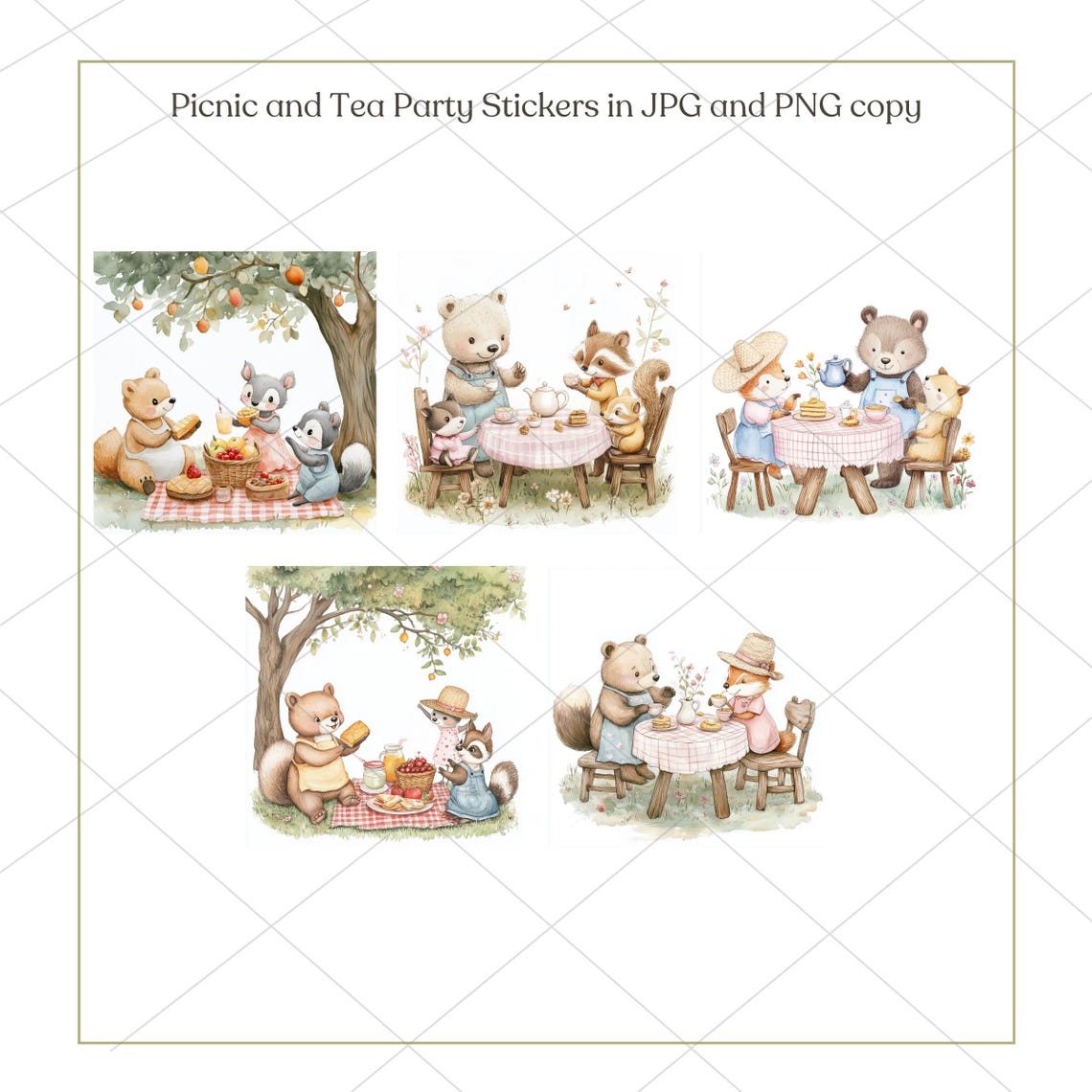 Woodland Animals Watercolor Clipart | Spring Whimsical Garden, Easter ...