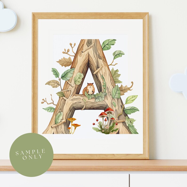 Woodland Alphabet Letter Clipart | Baby Shower Art | Animals Alphabet ...