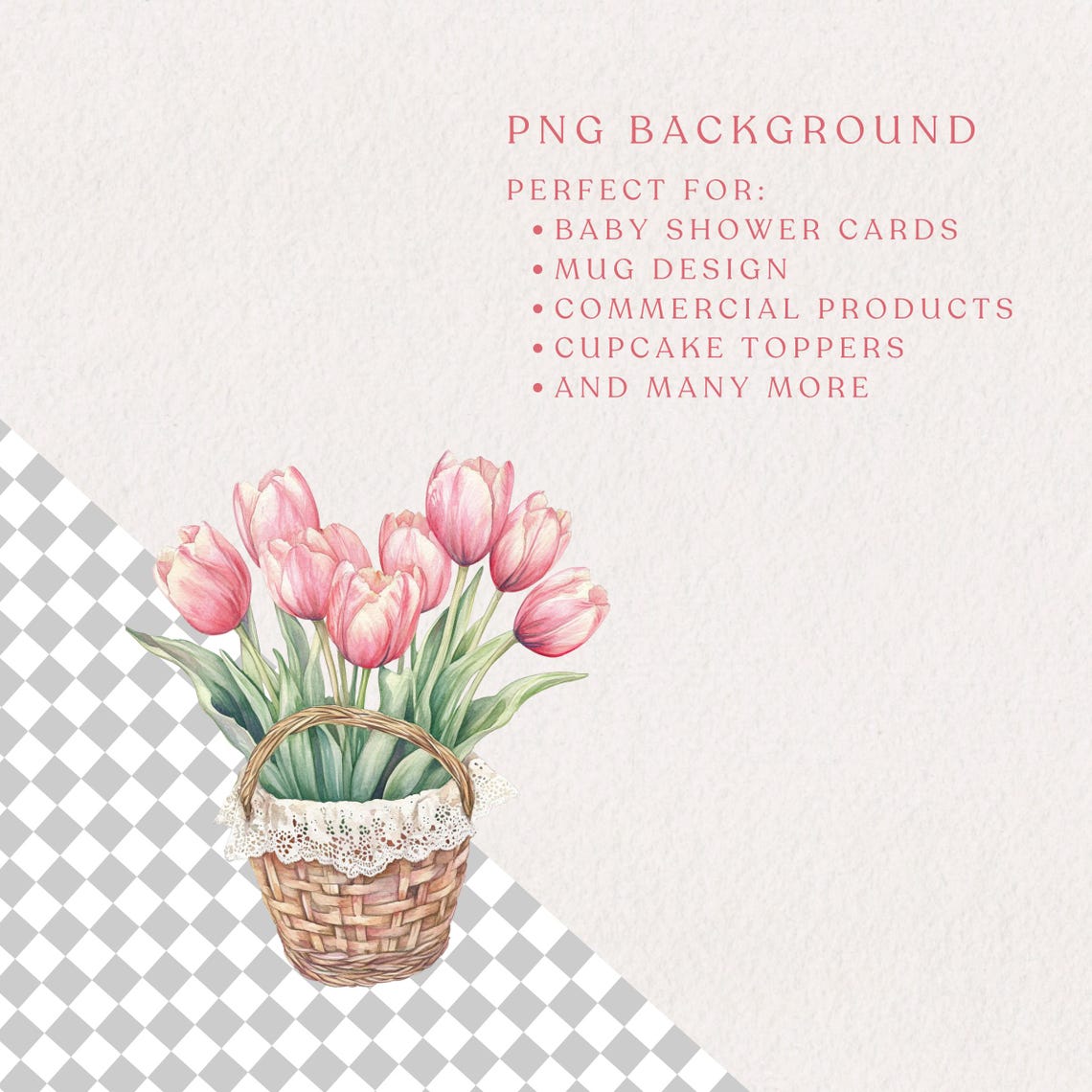 Easter Pink Tulip Watercolor Clipart | Spring Flower Art | Floral ...