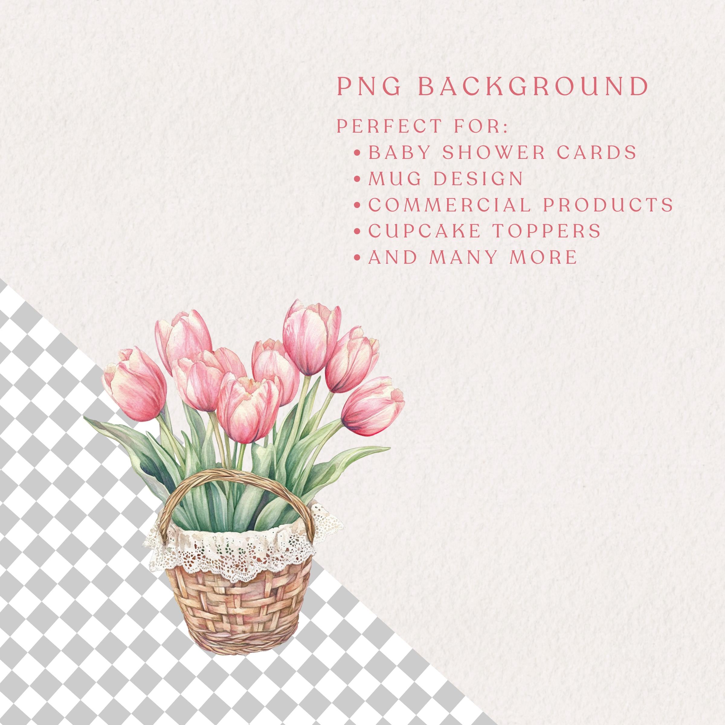 Easter Pink Tulip Watercolor Clipart | Spring Flower Art | Floral ...