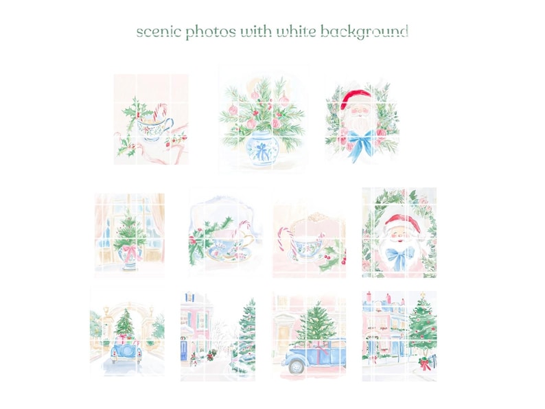 Grandmillennial Christmas Clipart,preppy Watercolor Clipart,chic ...