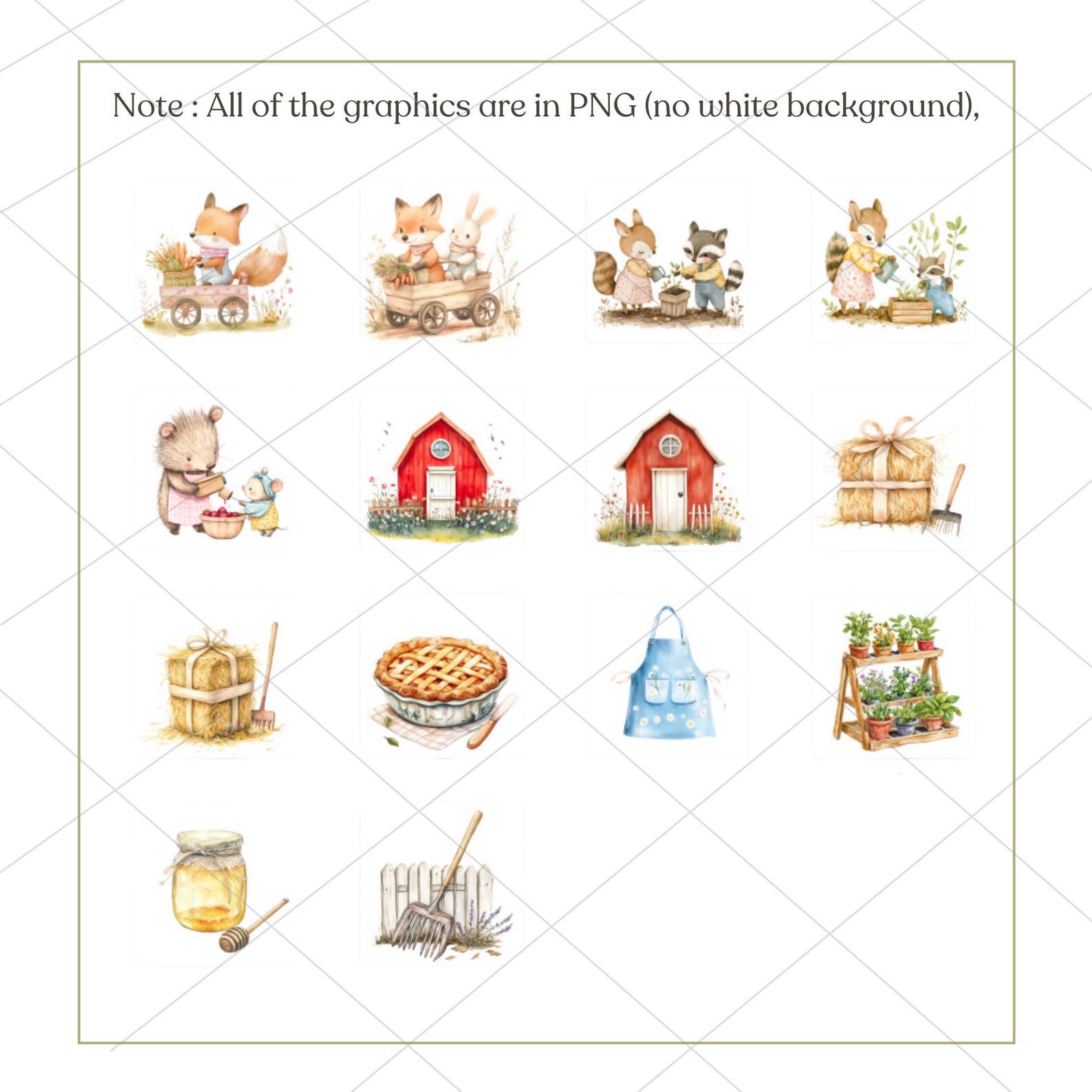 Woodland Animals Watercolor Clipart | Spring Whimsical Garden, Easter ...