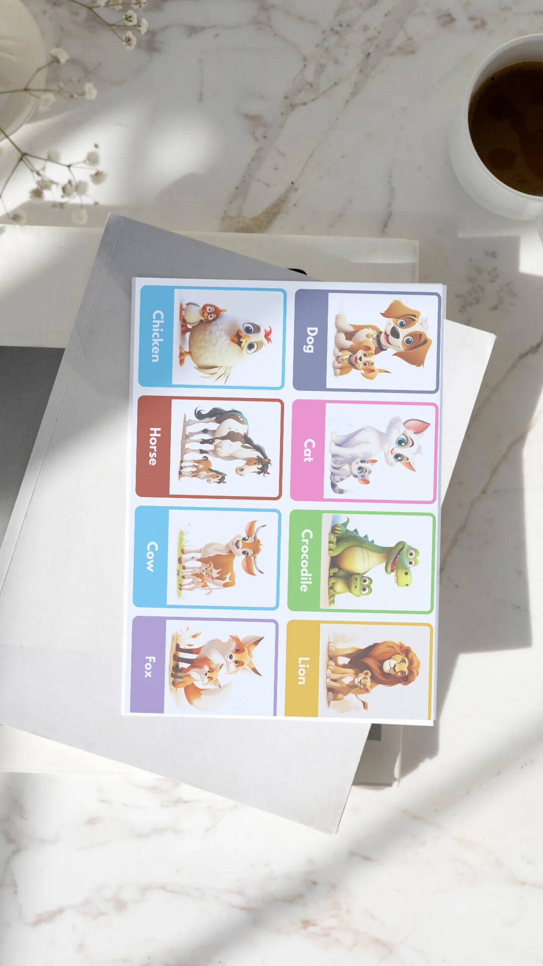 Match N' Learn Animal Flashcards Free Gift - Etsy