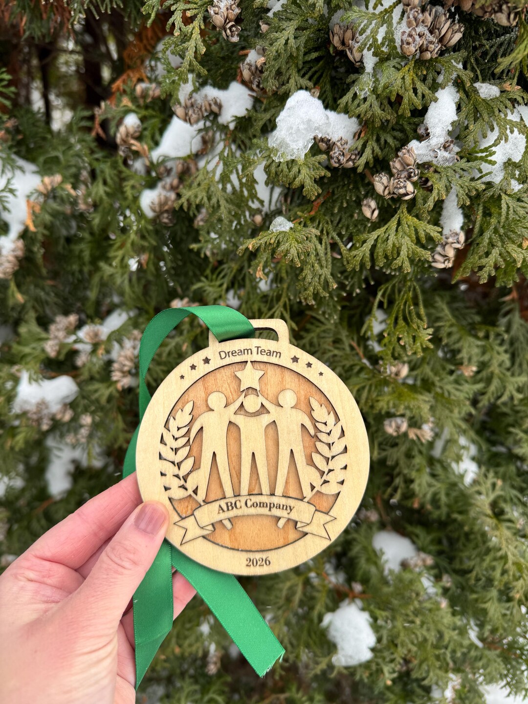 Personalized Wooden Team Medal - Corporate Award, Engraved Office Gift ...