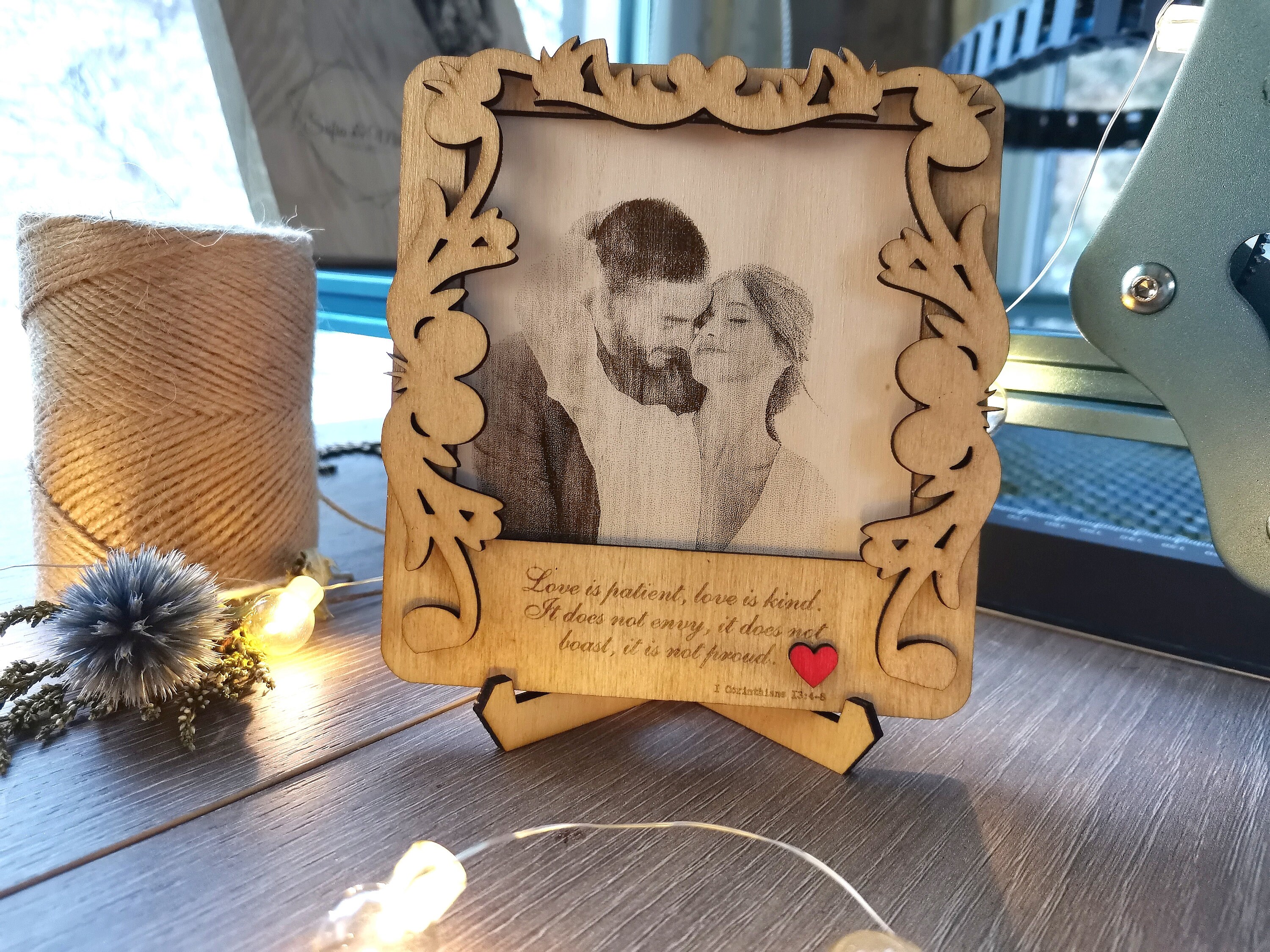 Personalized Engraved Photo Fridge Magnet Frame Burned Wood - Etsy