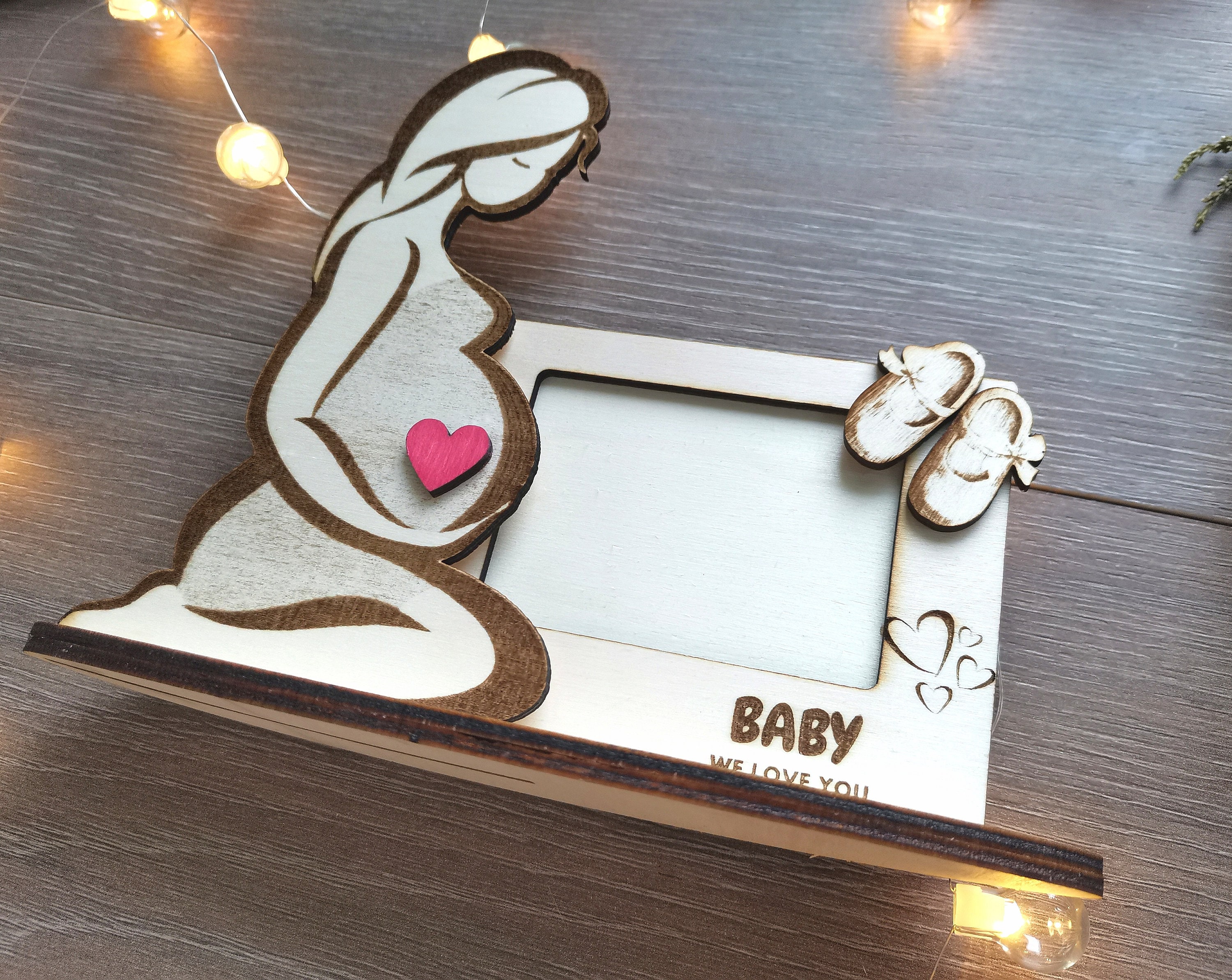 Personalized Ultrasound Baby Frame Baby's First Photo Wooden Pregnancy ...