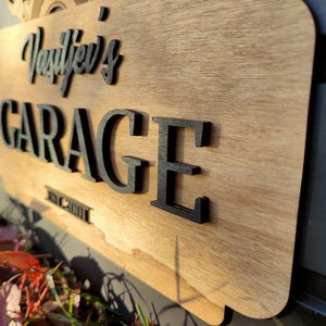 Custom Wooden Waterproof Garage Sign, Personalized Wood Sign for Garage ...