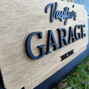 Custom Wooden Waterproof Garage Sign, Personalized Wood Sign for Garage ...
