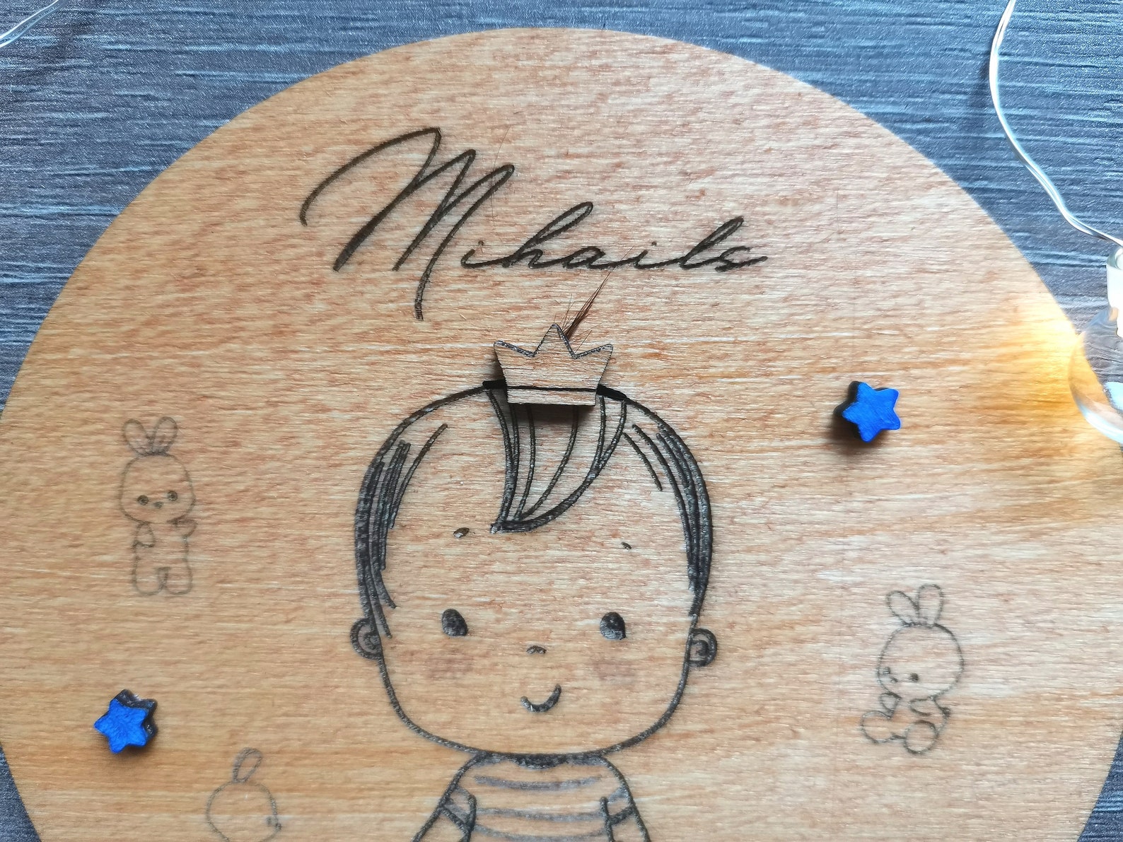 Baby's First Haircut Wooden Holder, My First Hair, Baby Boy Hair Holder ...