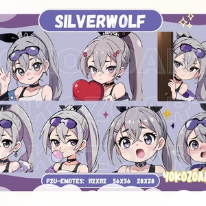 Honkai Star Rail - Silverwolf Emotes, Ready to Use Cute Chibi Emotes ...