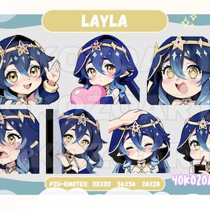 Genshin Impact - Layla Emotes, Ready to Use Cute Chibi Emotes for ...