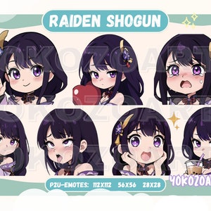 Genshin Impact - Raiden Shogun Emotes, Ready to Use Cute Chibi Emotes ...