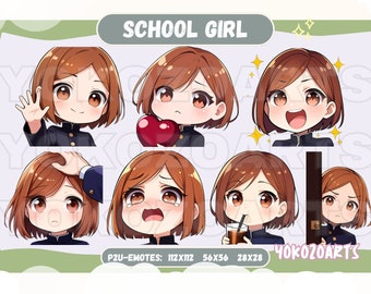 Cheerful School Bully Girl Anime Girl, Anime Emotes, Chibi Emotes for ...