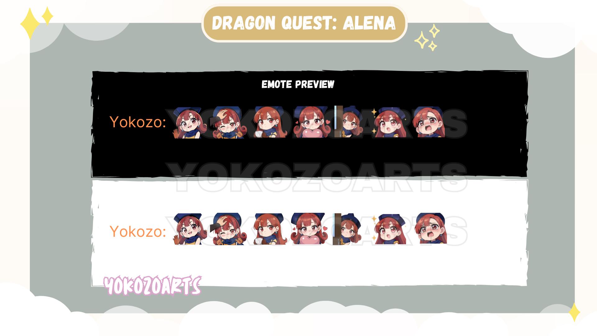 Dragon Quest Alena, Chibi Emotes for Twitch/discord/youtube - Etsy