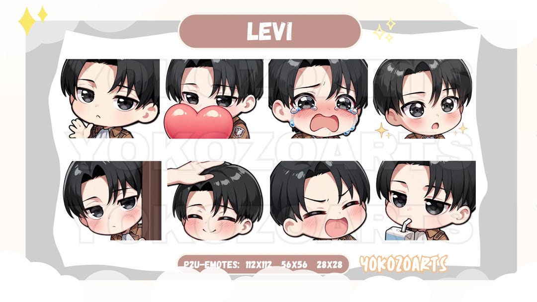 Levi Emotes, Anime Emotes, Chibi Emotes for Twitch/discord/youtube - Etsy