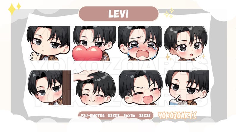 Levi Emotes, Anime Emotes, Chibi Emotes for Twitch/discord/youtube - Etsy