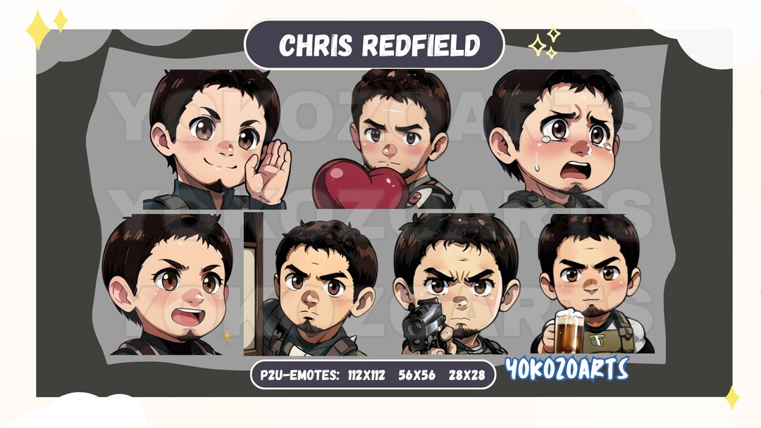 Resident Evil - Chris Redfield (RE 5) Emotes, Anime Emotes, Discord ...