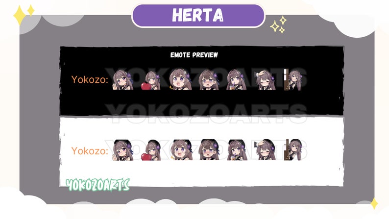 Honkai Star Rail - Herta Emotes, Ready to Use Cute Chibi Emotes for ...