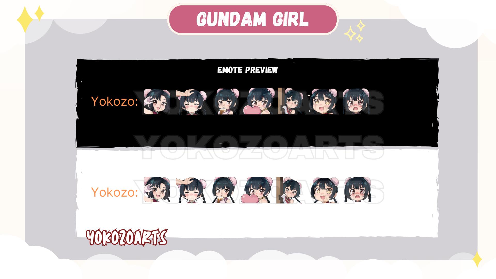 Gundam Anime Girl, Anime Emotes, Chibi Emotes for Twitch/discord ...