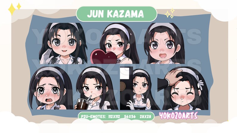 Tekken 8 - Jun Kazama Emotes, Fighter Girl, Chibi Emotes for Twitch ...