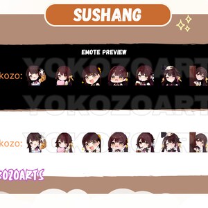 Honkai Star Rail Sushang Emotes, Ready to Use Cute Chibi Emotes for ...