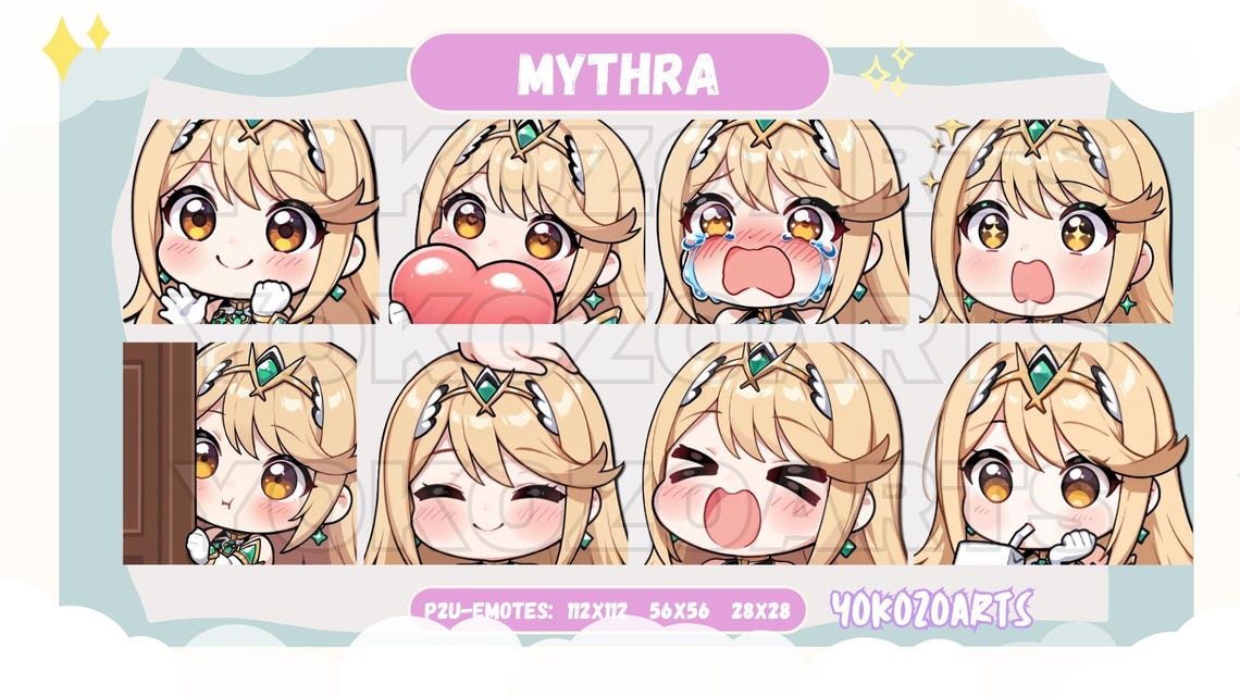 Xenoblade Chronicles - Mythra Chibi Emotes for Twitch/discord/youtube ...